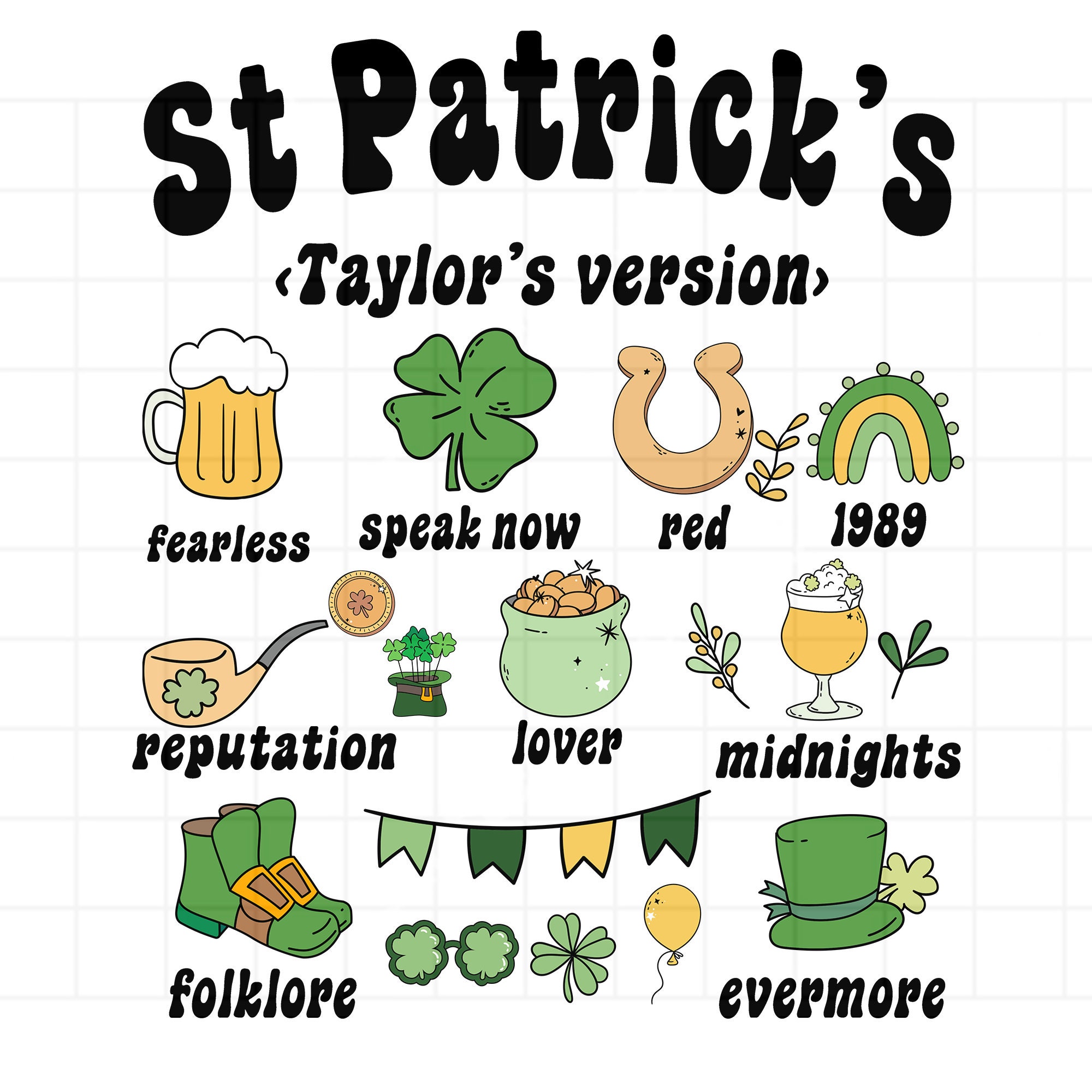 Swiftie St Patrick's Day Png, St Patrick's Day Taylors Version Png, St ...
