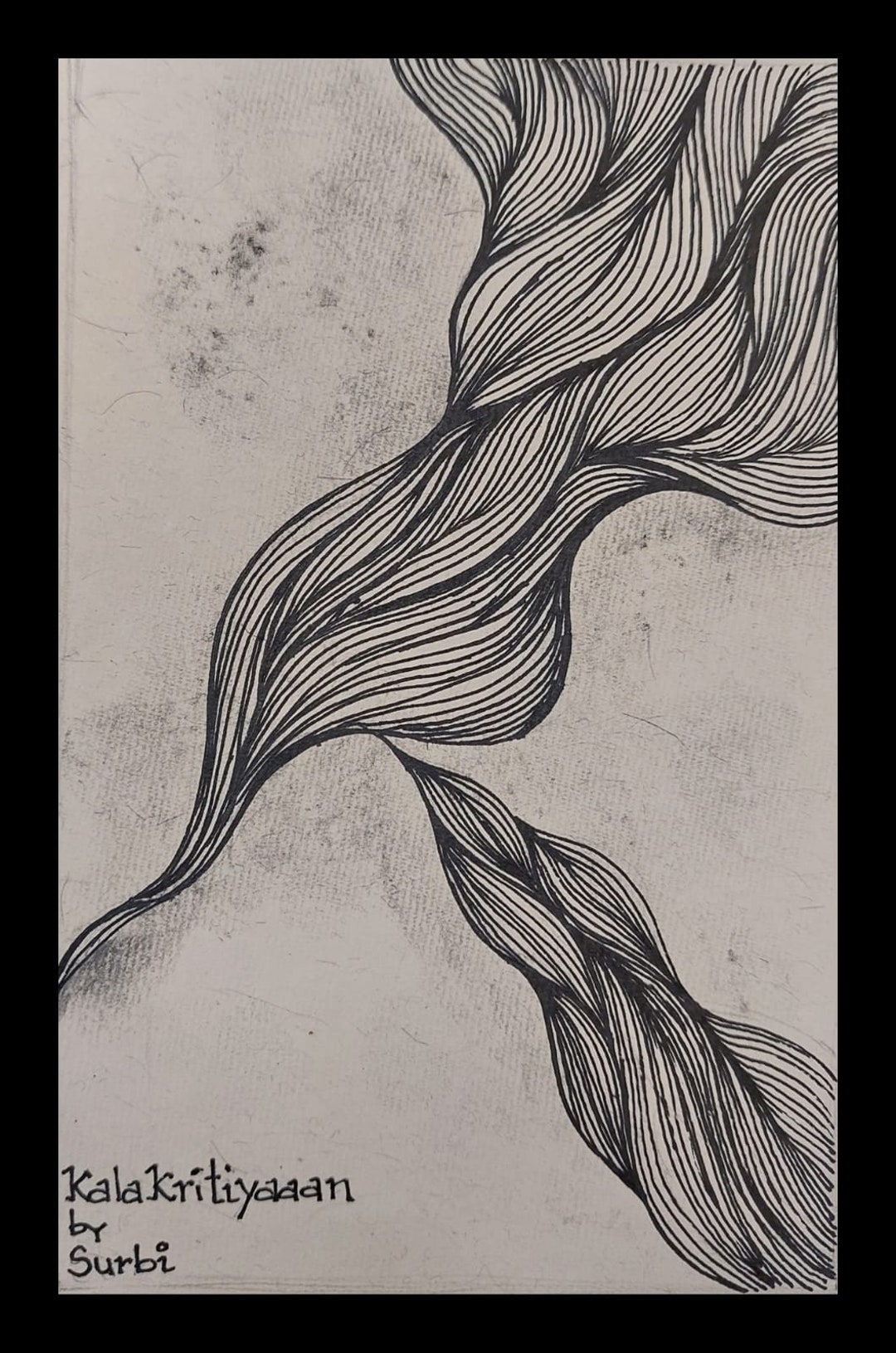 Handmade Zentangle Abstract Art waves on Handmade Sheet - Etsy