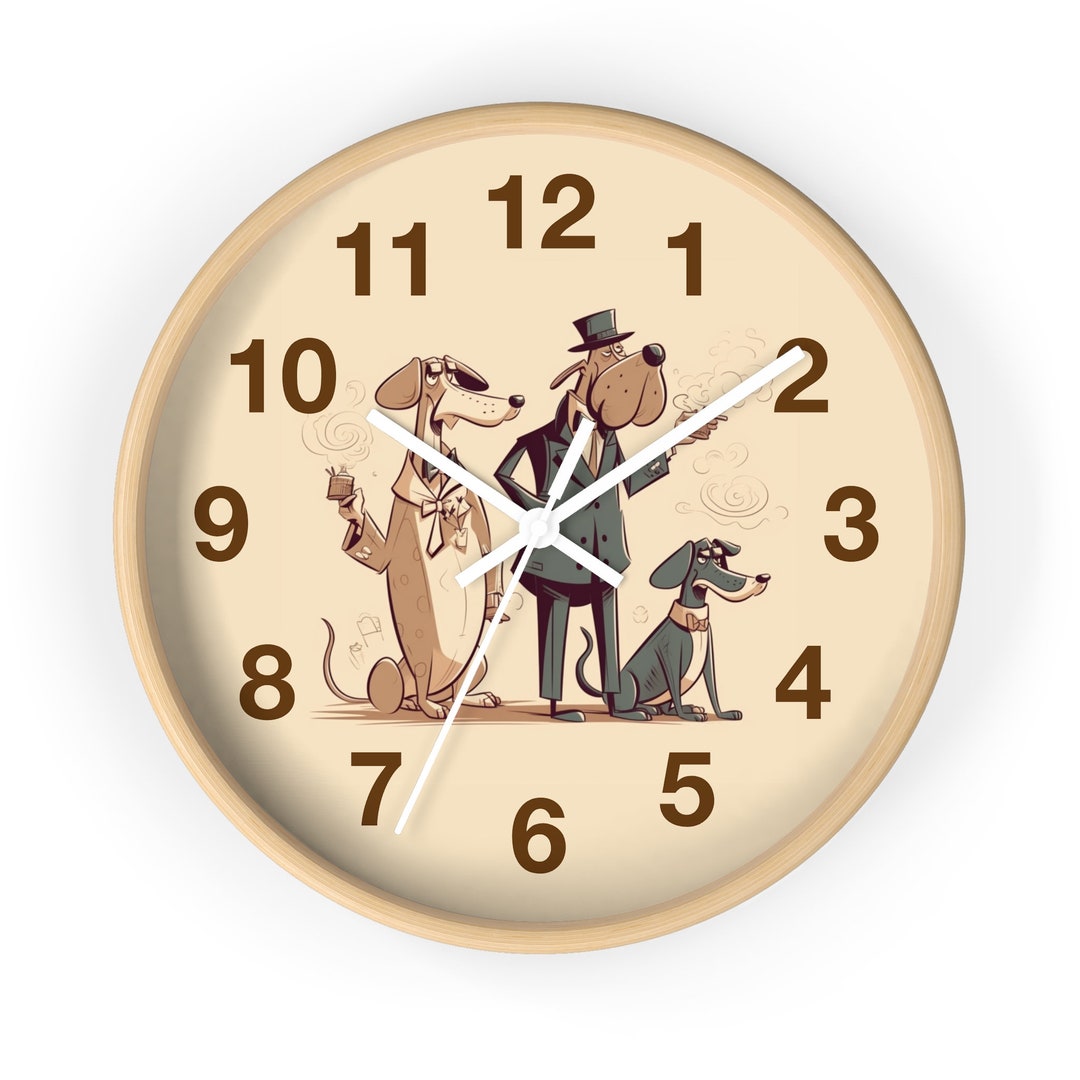 Cigar Lounge Coffee Shop Dogs Smoking Gift Idea Wall Clock - Etsy