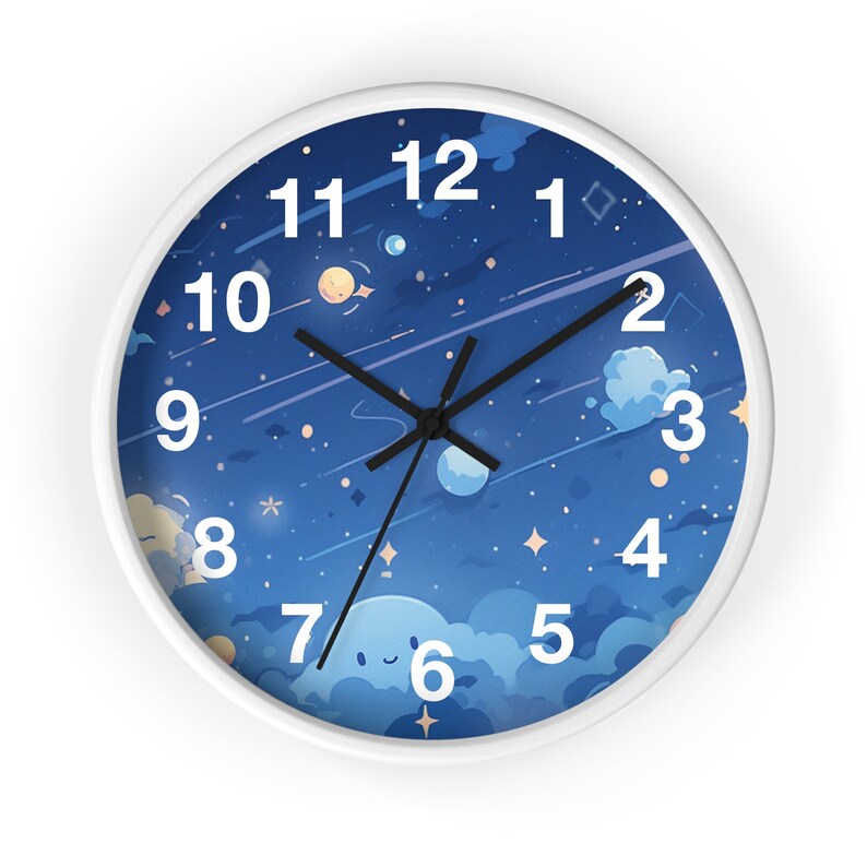 Anime Space Night Cartoon Kids Art Gift Idea Wall Clock - Etsy