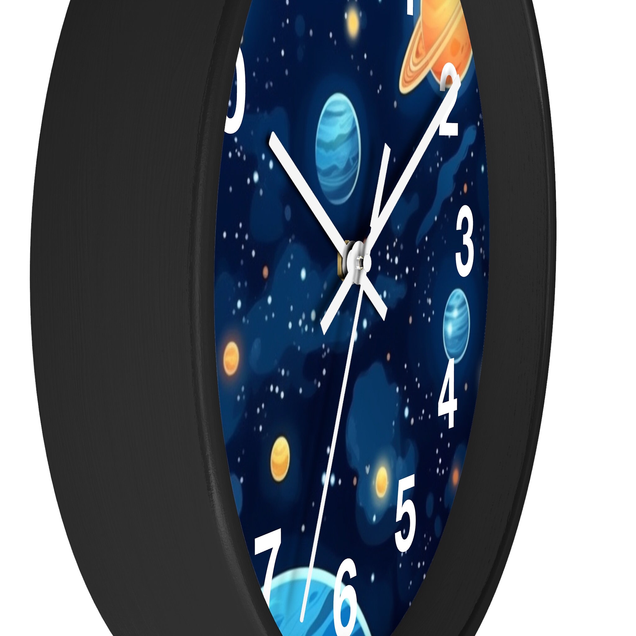 Space Retro Kids Art Gift Idea Wall Clock - Etsy