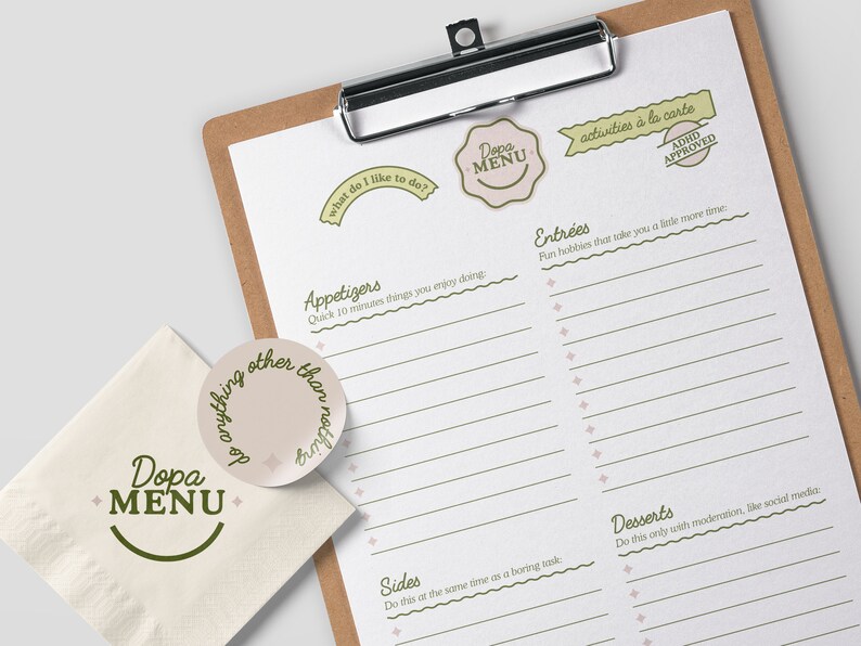 Dopamine Menu Printable, Dopa Menu, ADHD Tracker, ADHD Vision Board ...