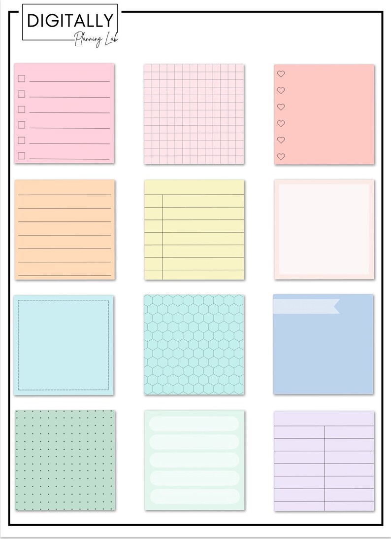 Sticky Notes Pack- Transparent| Goodnotes Stickers | PNG | Digital ...