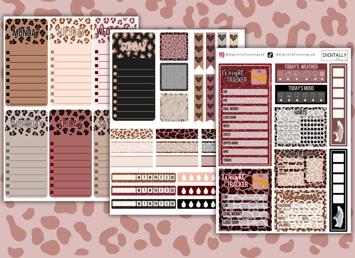 Leopard Sticker Pack| Goodnotes, Notability, Noteshelf, Xodo, Penly ...