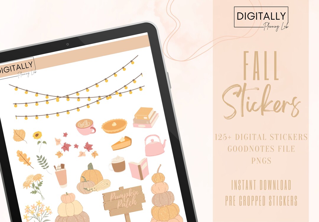 Fall Digital Stickers | Goodnotes Stickers | PNG | Digital Planning ...