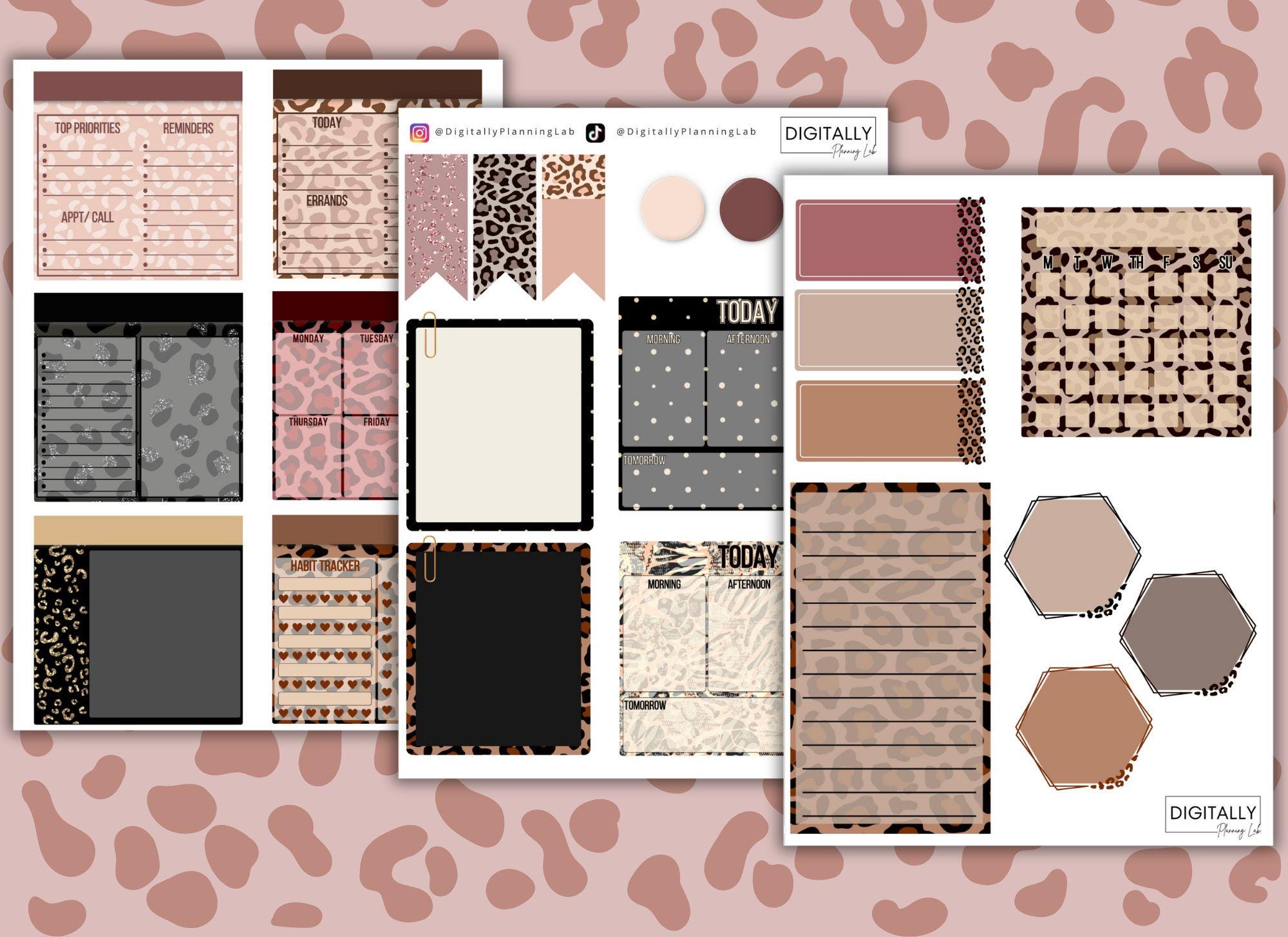 Leopard Sticker Pack| Goodnotes, Notability, Noteshelf, Xodo, Penly ...