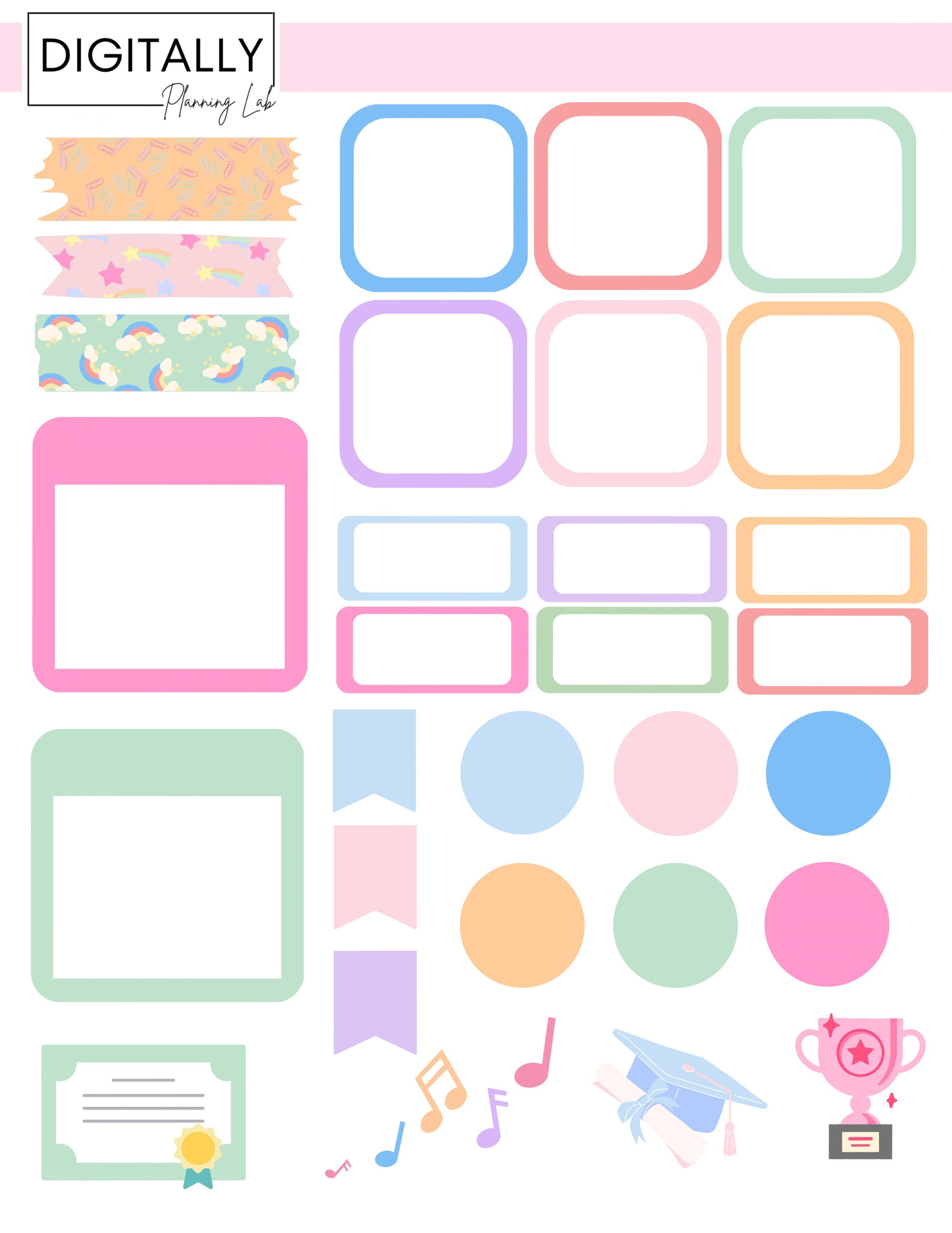 School Digital Stickers Goodnotes Stickers PNG Digital Planning iPad ...