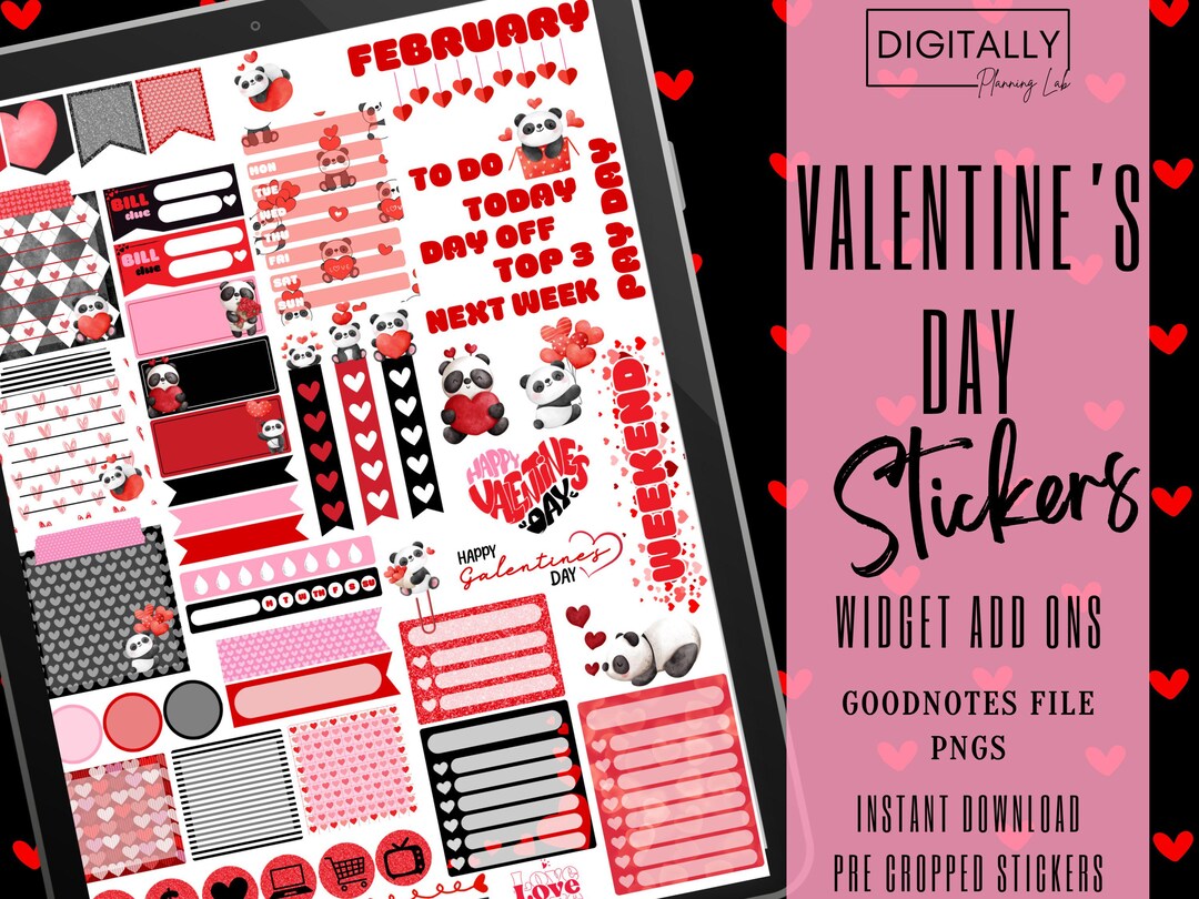 Valentine's Day Add-on|stickers|goodnotes Stickers | PNG | Digital ...