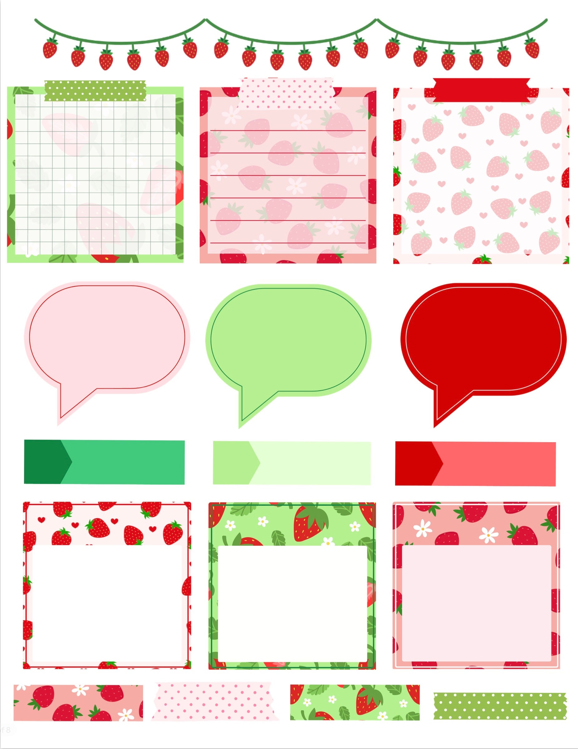 Strawberry Jam Pack Digital Stickers | Goodnotes Stickers | PNG ...
