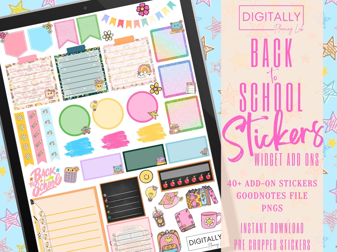 Back to School Widget Add Ons| Goodnotes, Notability, Noteshelf, Xodo ...