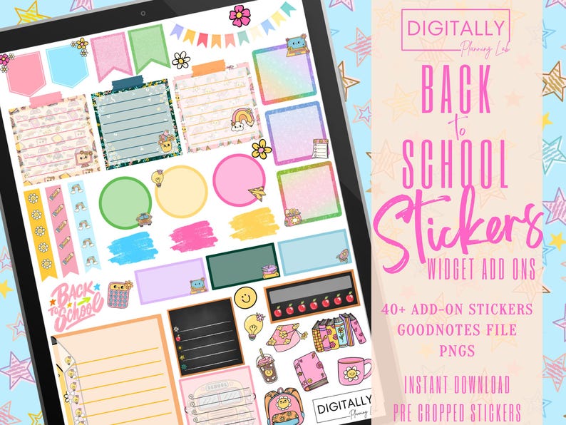 Back to School Widget Add Ons| Goodnotes, Notability, Noteshelf, Xodo ...