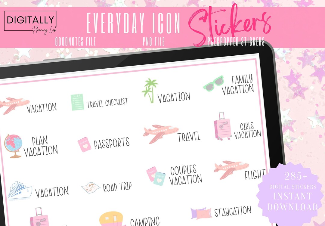 Everyday Digital Stickers | Goodnotes Stickers | PNG | Digital Planning ...