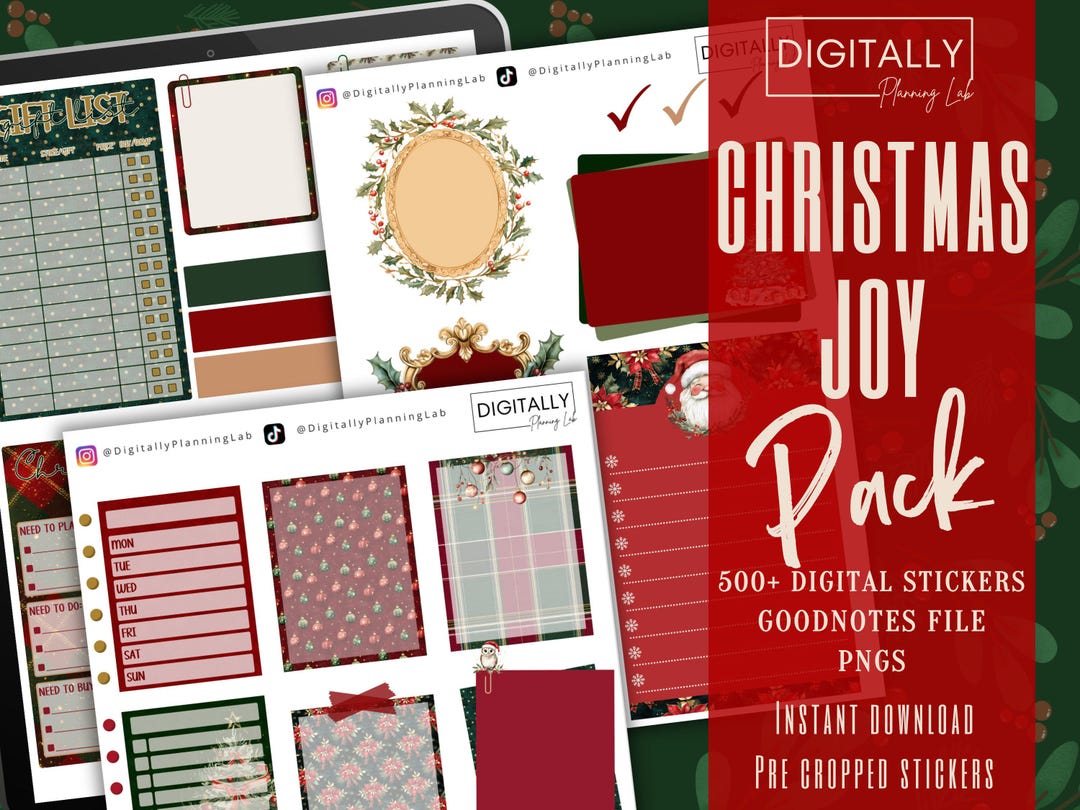 Christmas Joy! Big Sticker Pack| Goodnotes, Notability, Noteshelf, Xodo ...