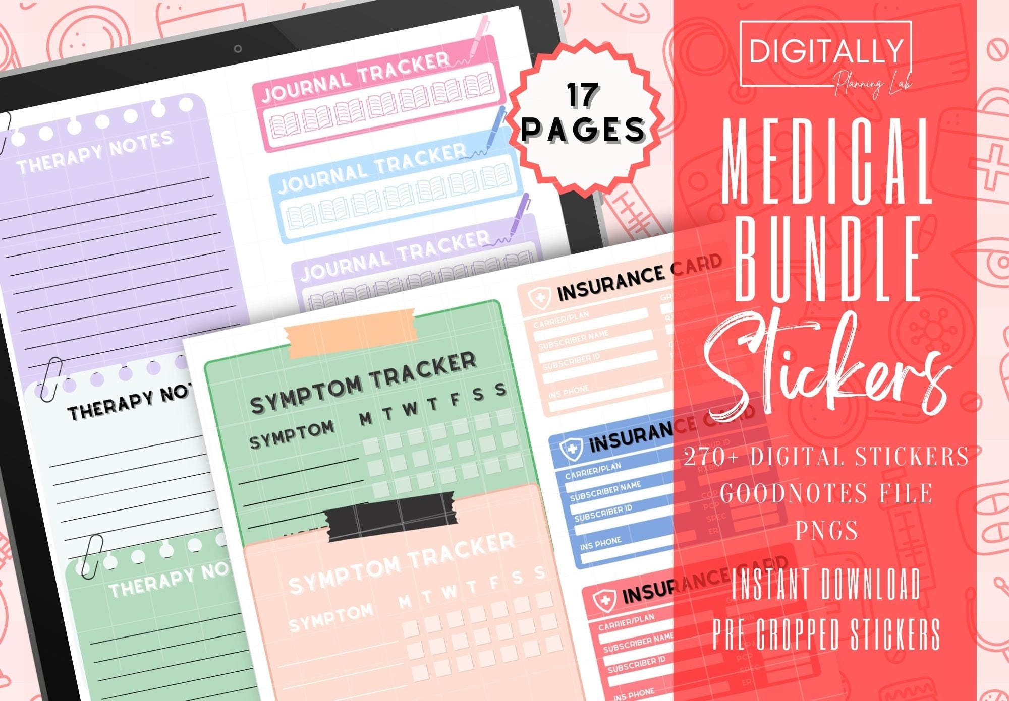 Medical Bundle Stickers Goodnotes Stickers PNG Digital Planning iPad ...