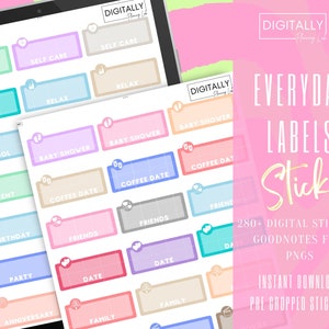 Everyday Labels Stickers | Goodnotes Stickers | PNG | Digital Planning ...