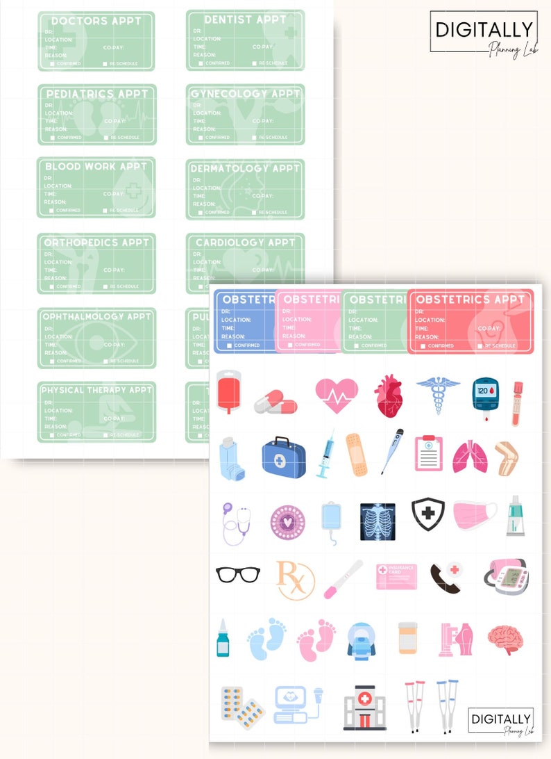 Medical Bundle Stickers | Goodnotes Stickers | PNG | Digital Planning ...