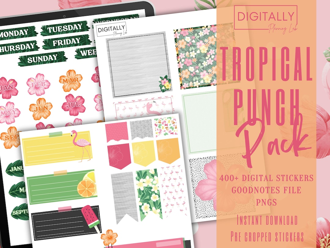 Tropical Punch Stickers Pack|digital Stickers | Goodnotes, Notability ...