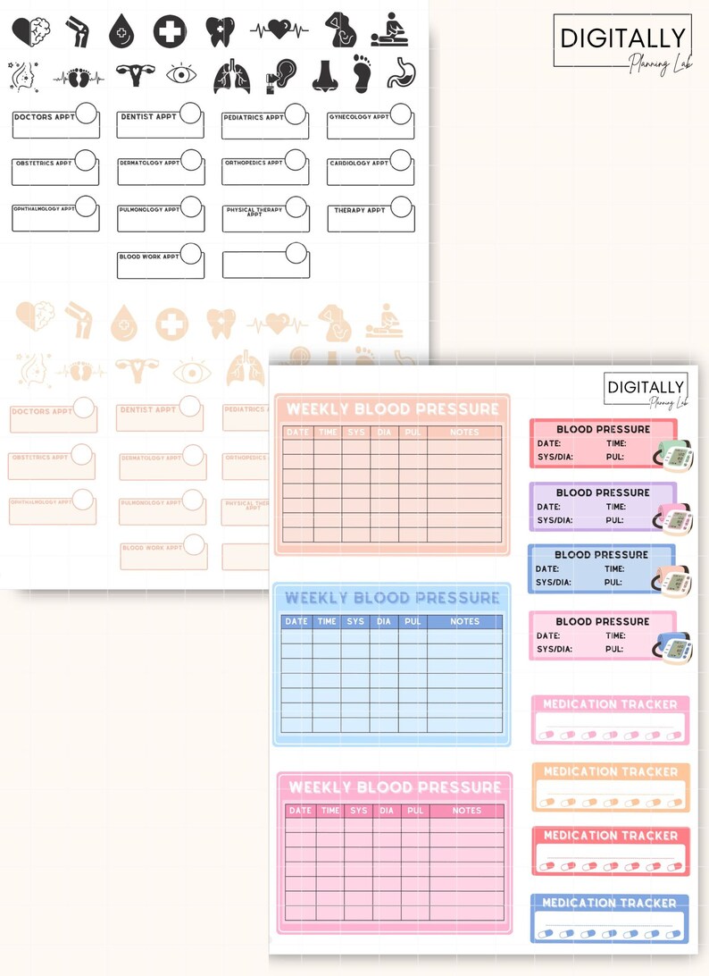 Medical Bundle Stickers Goodnotes Stickers PNG Digital Planning iPad ...