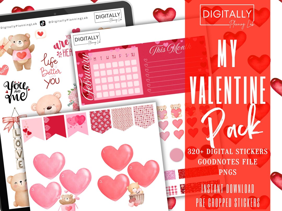 My Valentine Sticker Pack| Goodnotes, Notability, Noteshelf, Xodo ...
