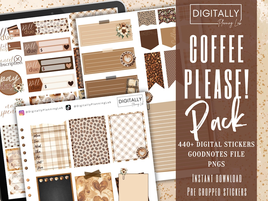 Coffee Please! Sticker Pack| Goodnotes, Notability, Noteshelf, Xodo ...