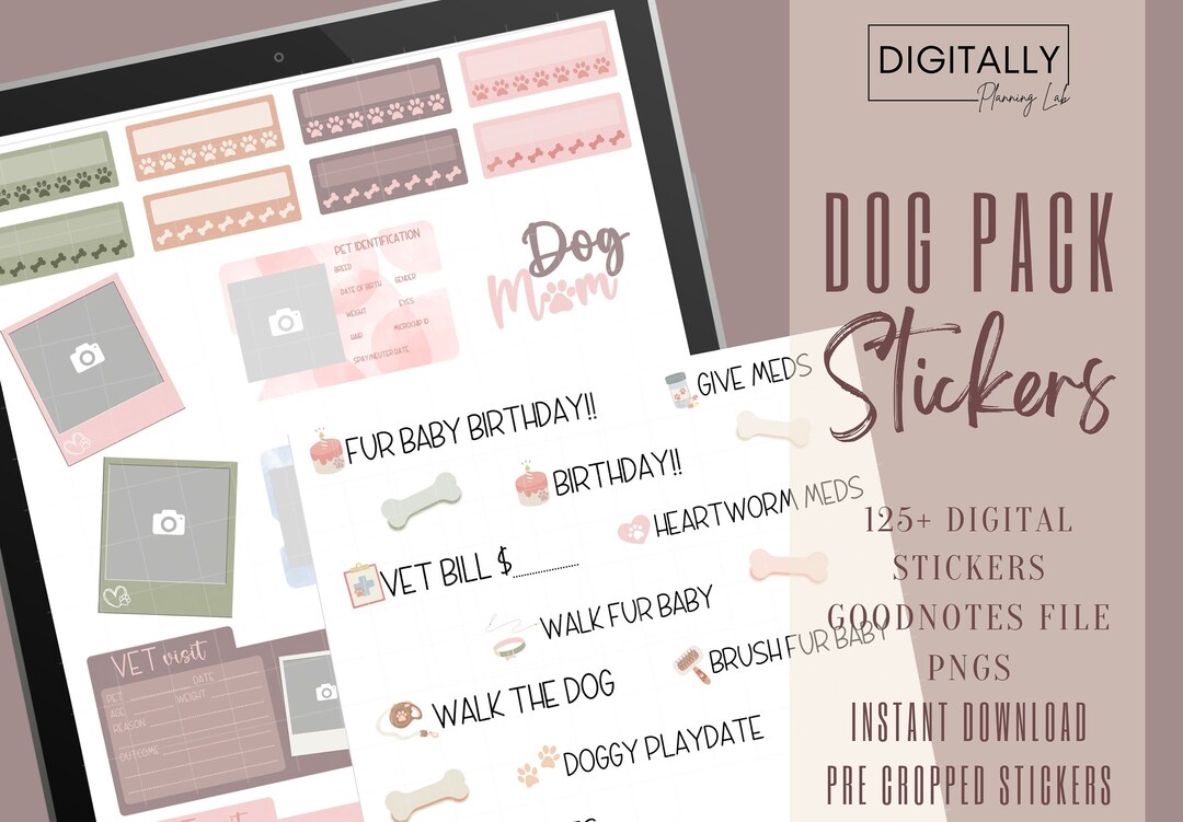 Dog Pack Digital Stickers | Goodnotes Stickers | PNG | Digital Planning ...