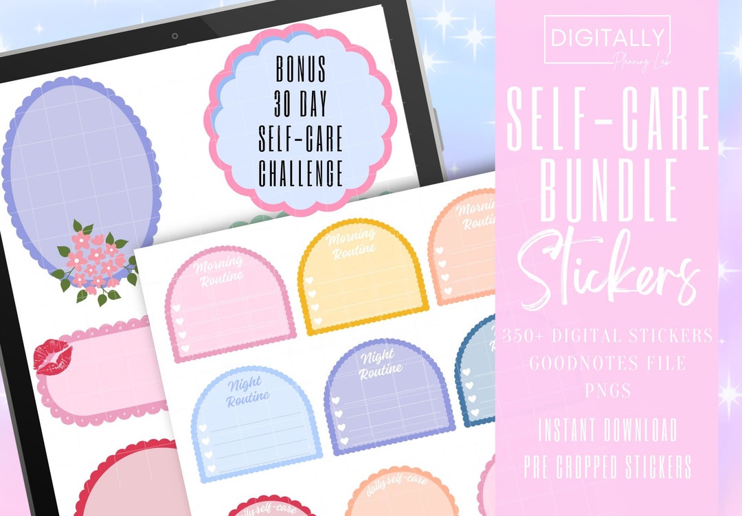 Self-care Widgets & Stickers| Goodnotes Stickers | PNG | Digital ...