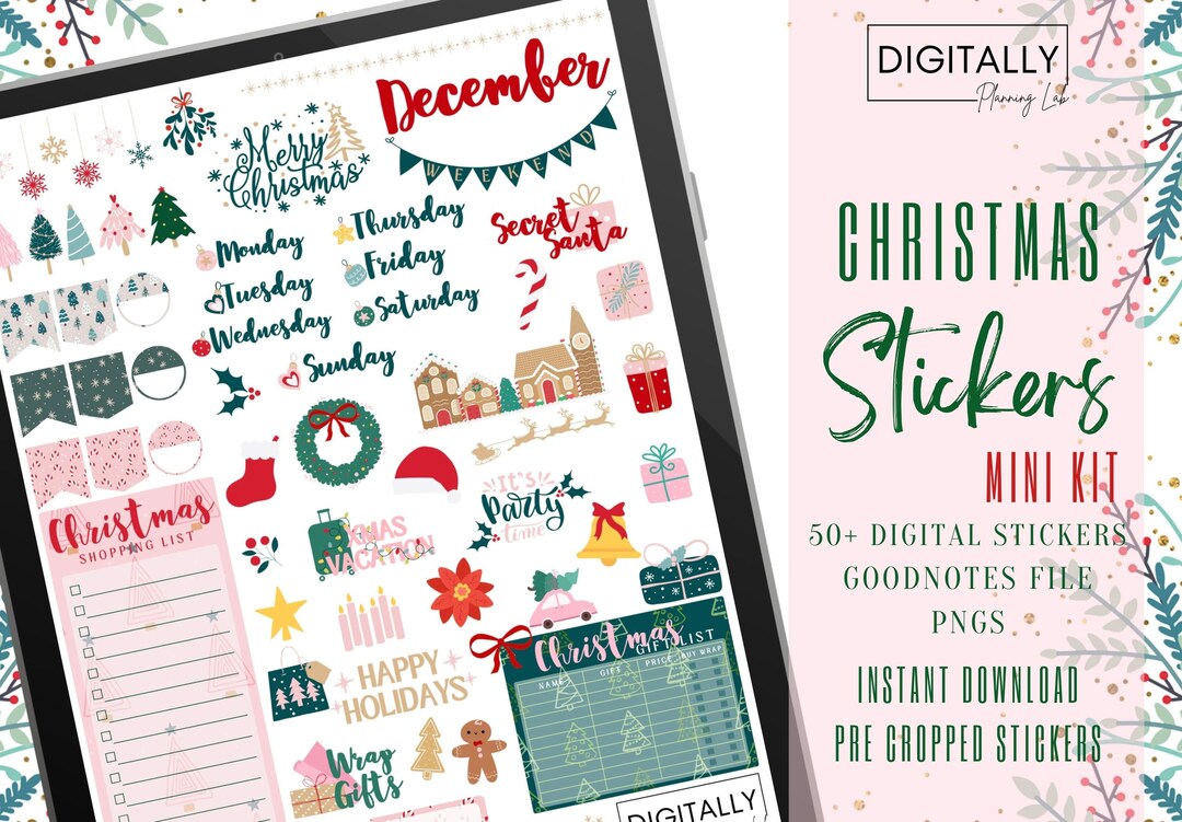 Christmas Mini Kit Digital Stickers | Goodnotes, Notability, Noteshelf ...