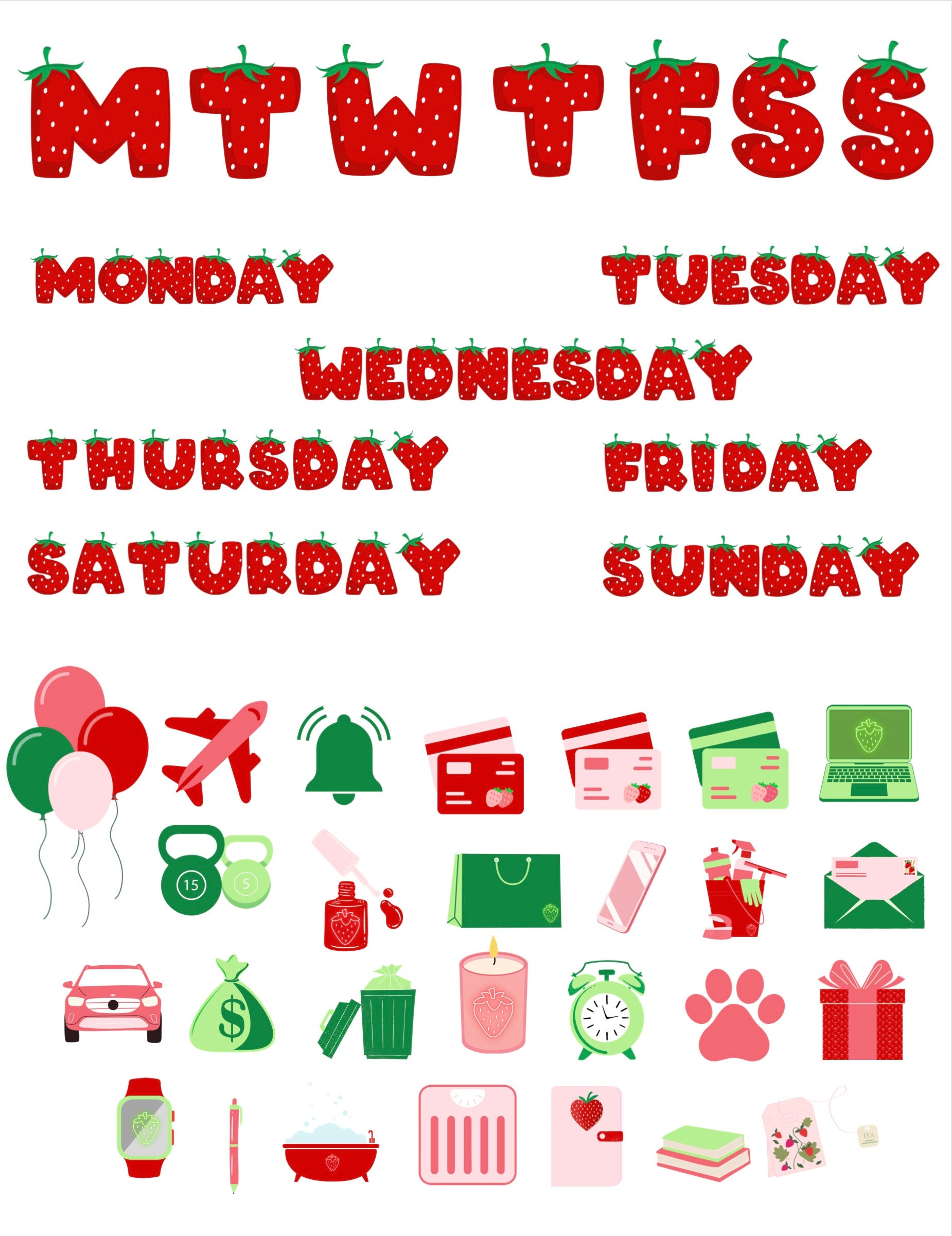 Strawberry Jam Pack Digital Stickers | Goodnotes Stickers | PNG ...