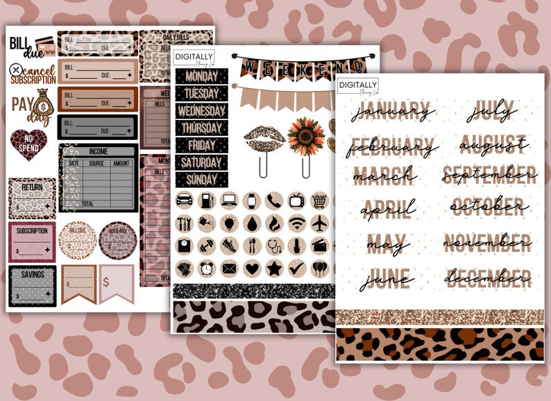 Leopard Sticker Pack| Goodnotes, Notability, Noteshelf, Xodo, Penly ...