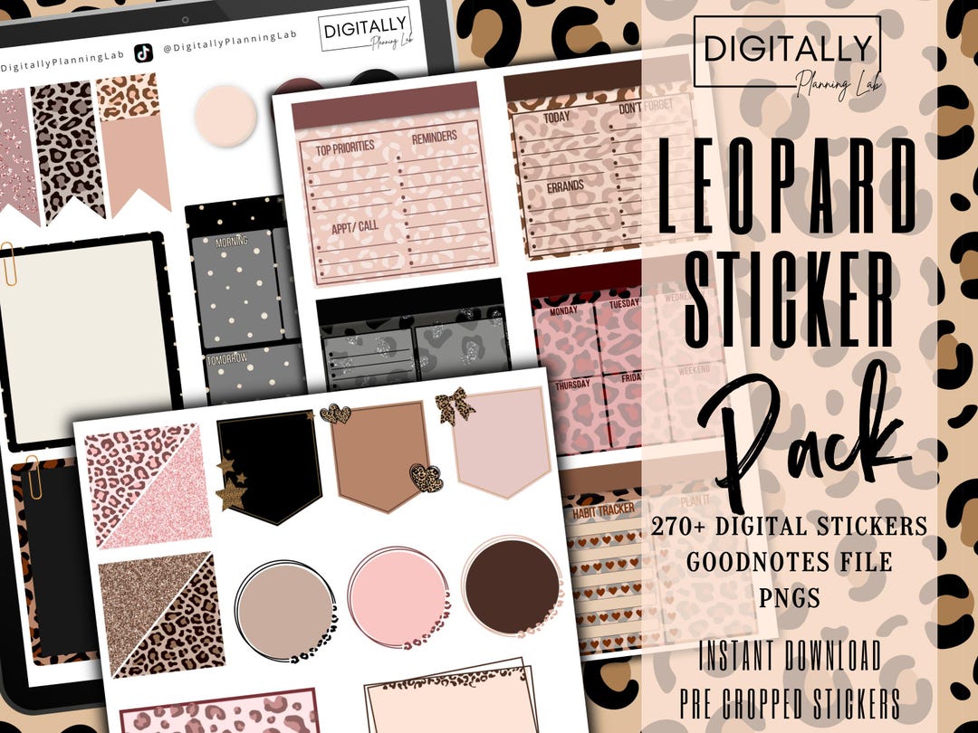 Leopard Sticker Pack| Goodnotes, Notability, Noteshelf, Xodo, Penly ...