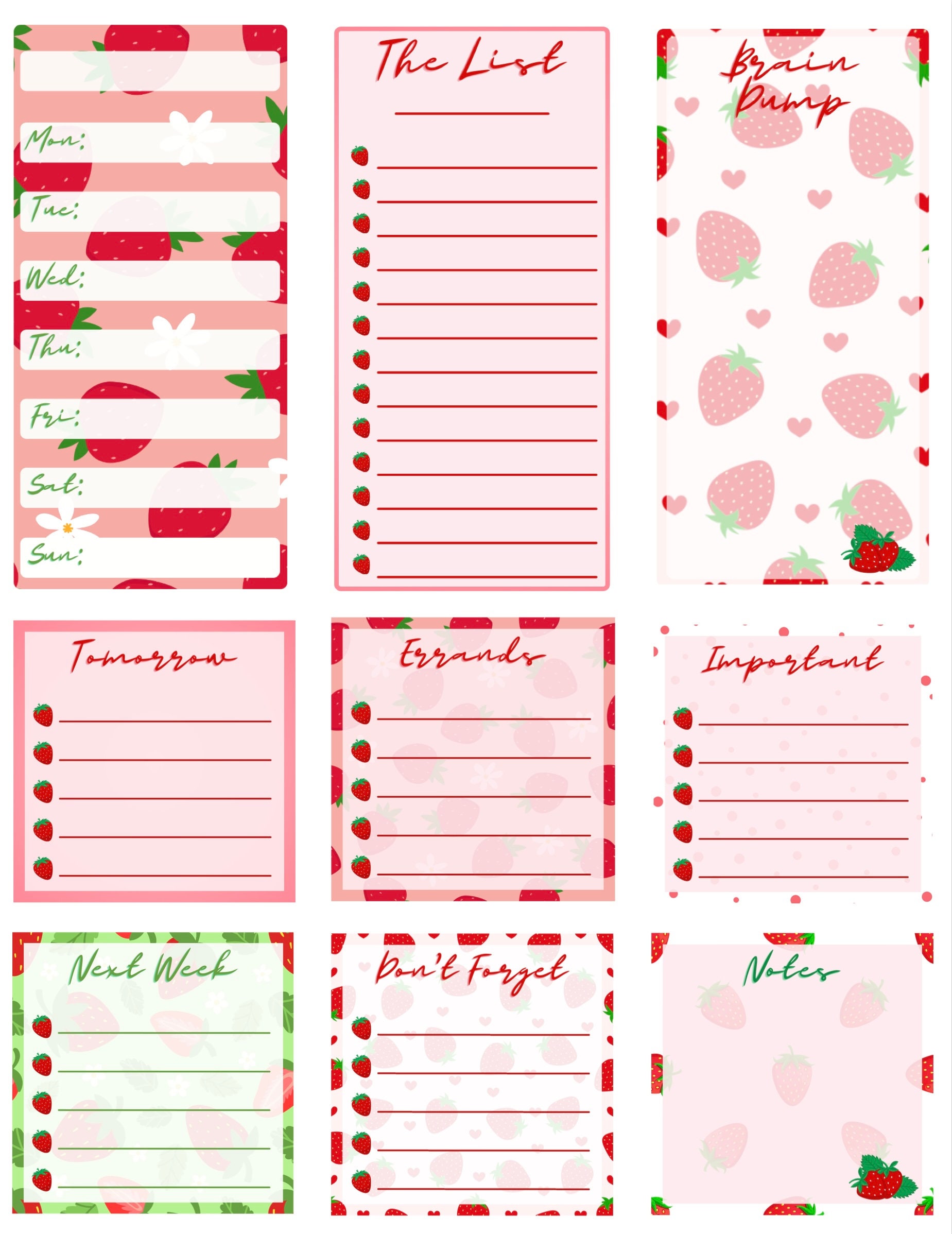 Strawberry Jam Pack Digital Stickers | Goodnotes Stickers | PNG ...