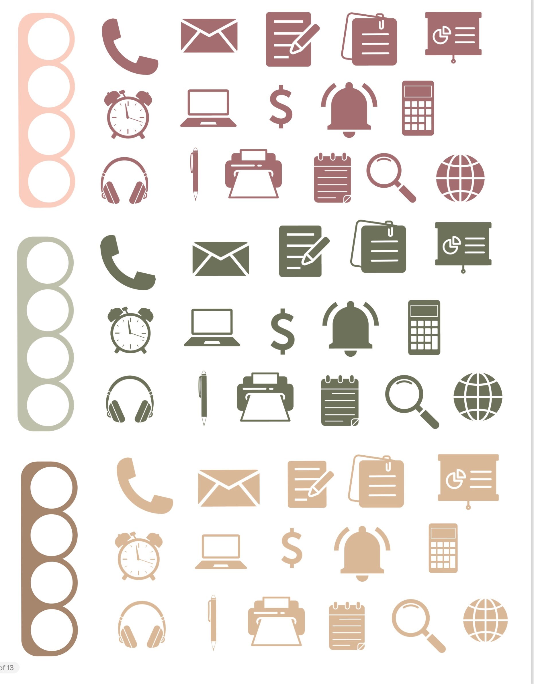 Work Widget & Stickers Neutrals Goodnotes Stickers PNG Digital Planning ...