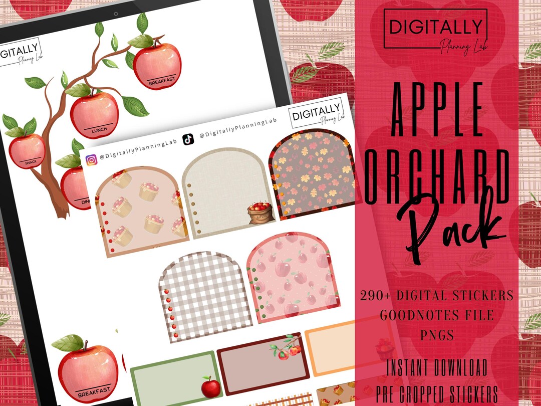 Apple Orchard Stickers Pack| Goodnotes, Notability, Noteshelf, Xodo ...