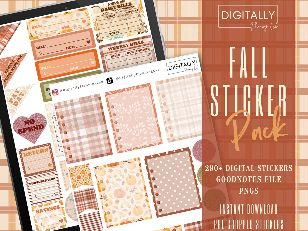 Fall Stickers Pack| Goodnotes, Notability, Noteshelf, Xodo, Penly | PNG ...