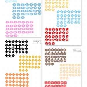 Date Dots Stickers- 60 Sets |goodnotes| PNG | Digital Planning| Pre ...