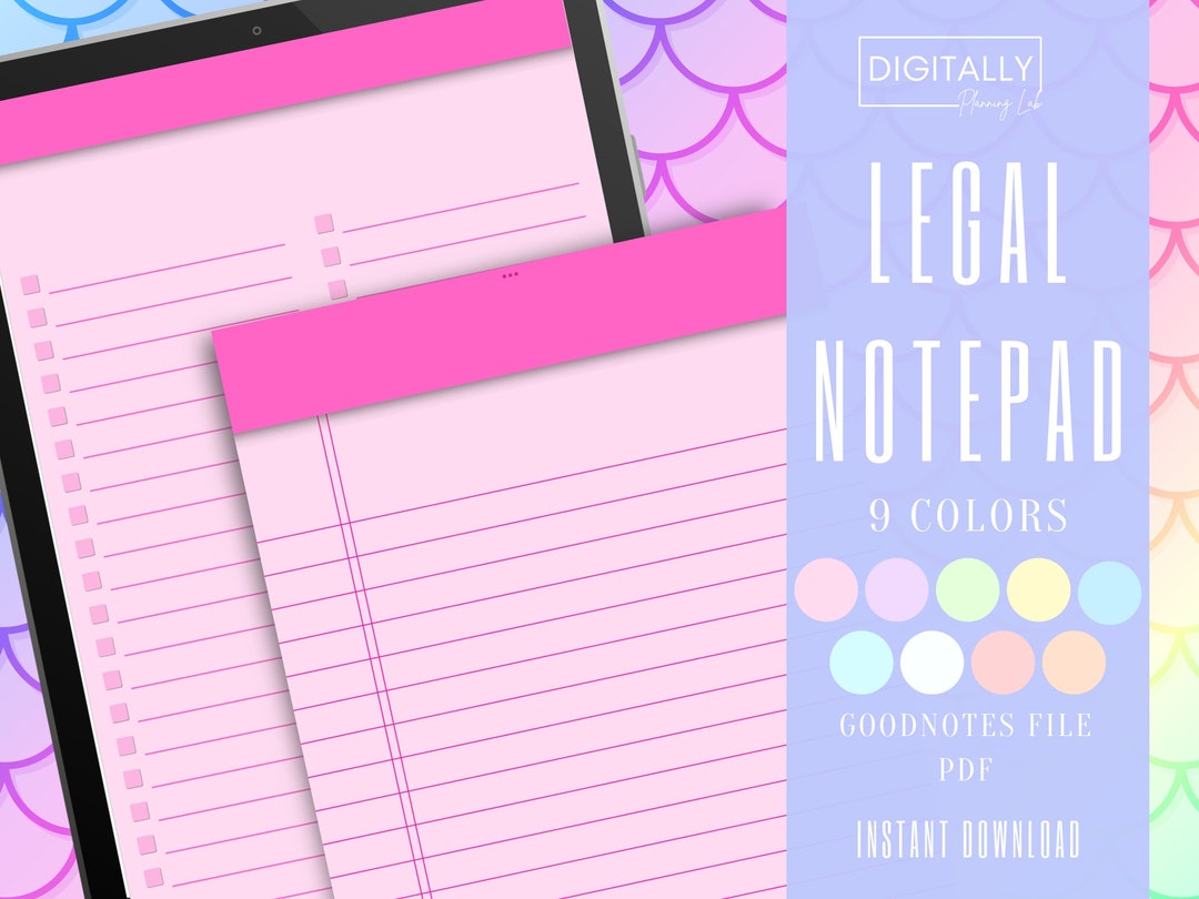 Digital Legal Notepad| Goodnotes File | PNG | Digital Planning | iPad ...