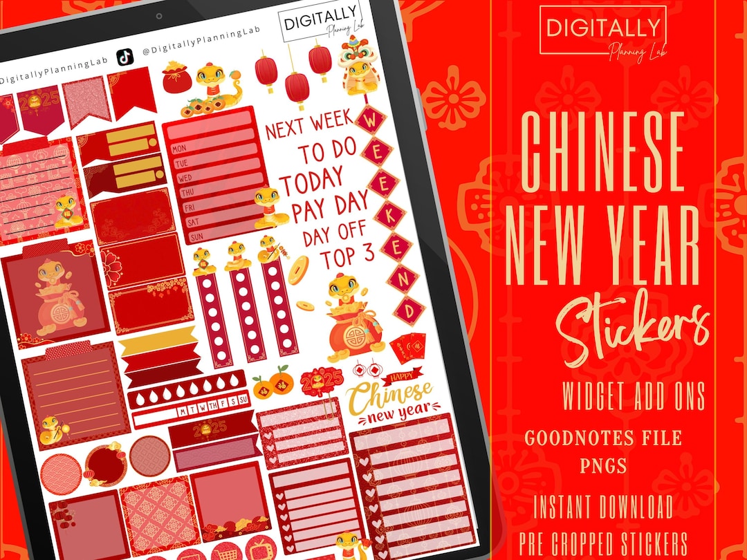 2025 Chinese New Years Add-on Stickers| Goodnotes, Notability ...