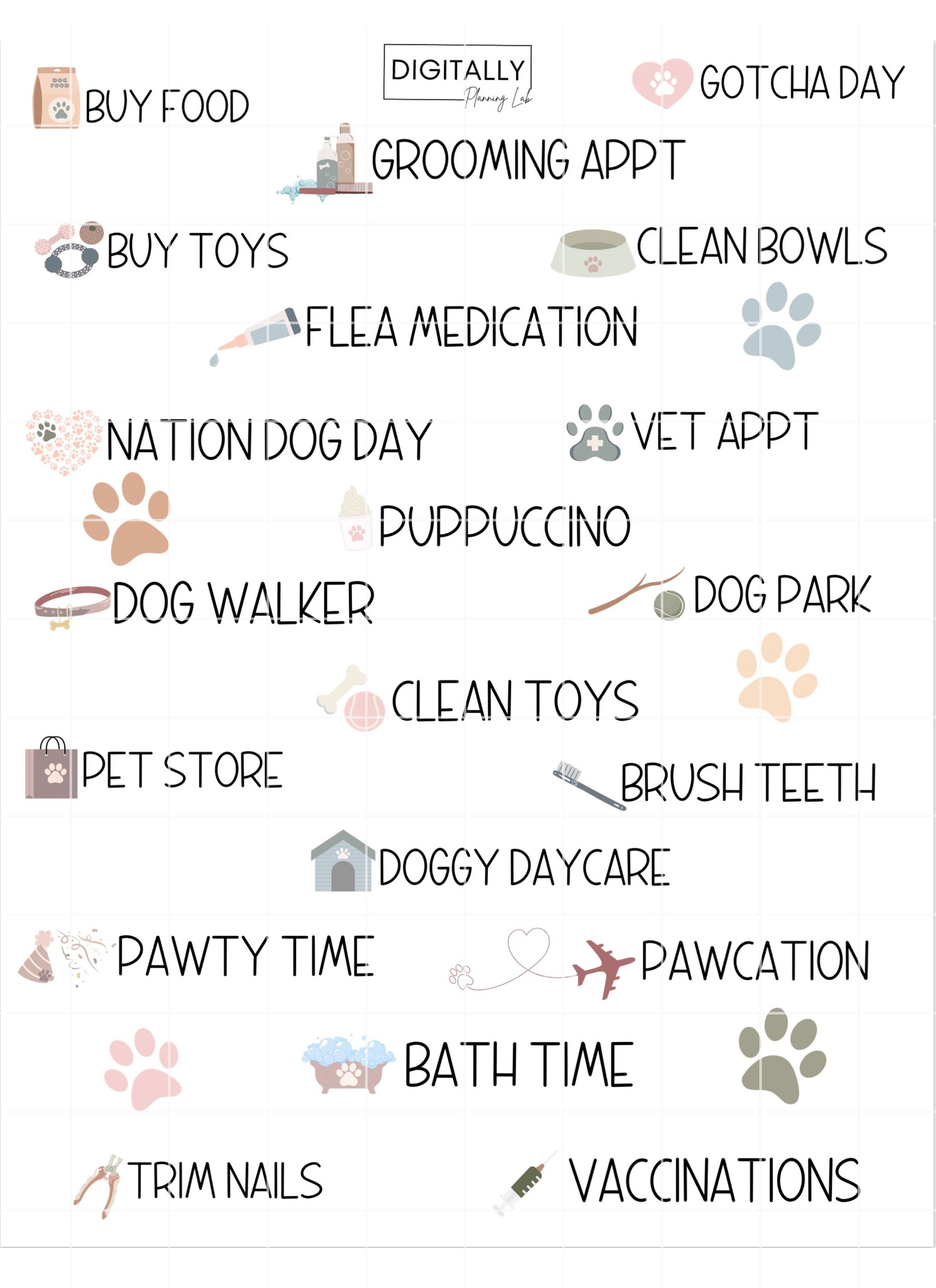 Dog Pack Digital Stickers | Goodnotes Stickers | PNG | Digital Planning ...