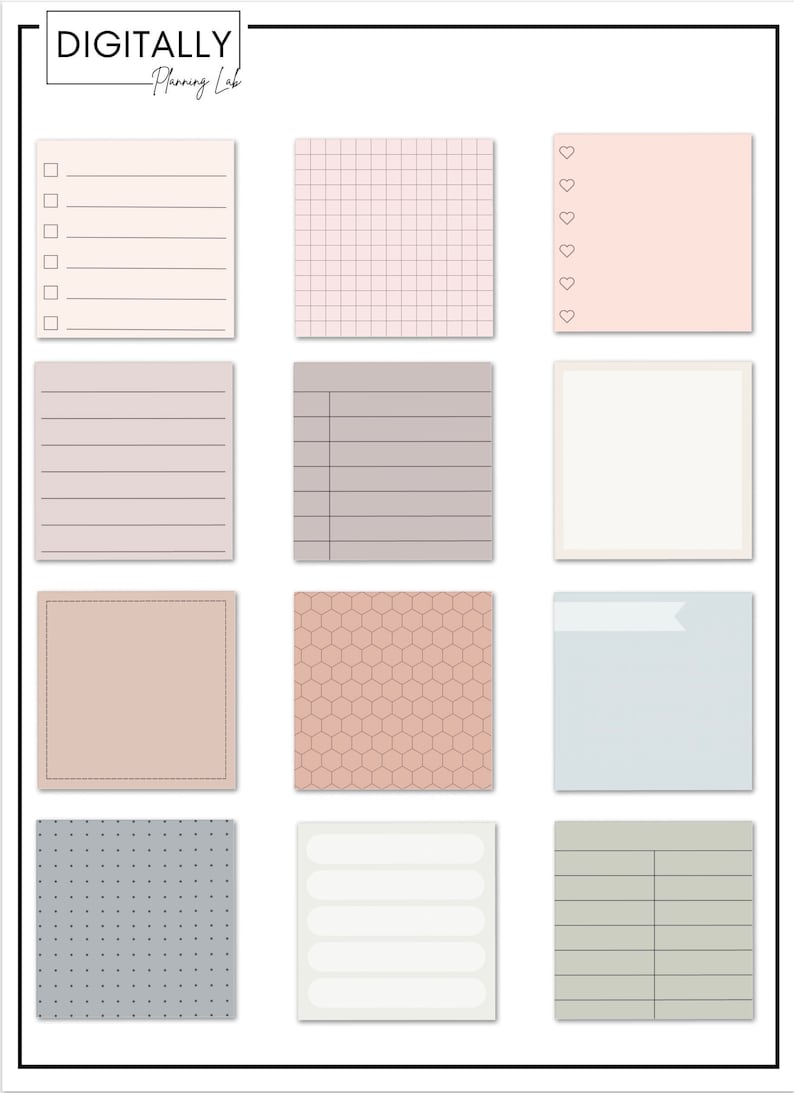 Sticky Notes Pack Transparent Goodnotes Stickers PNG Digital Planning ...