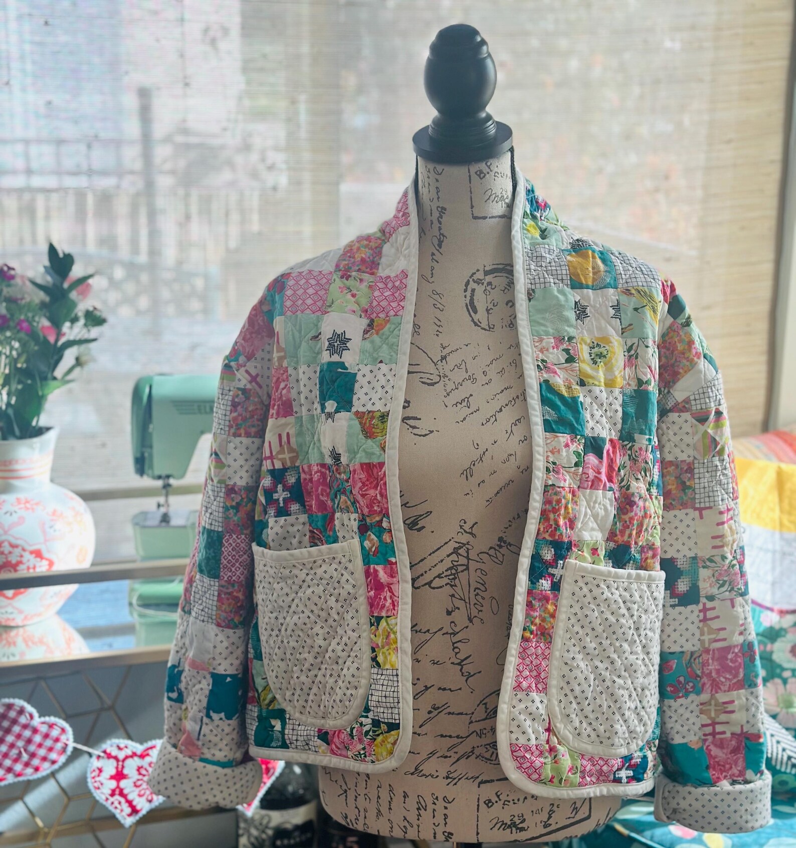 Handmade Scrappy Patchwork Quilted Coat/jacket, Fits Size S-L - Etsy
