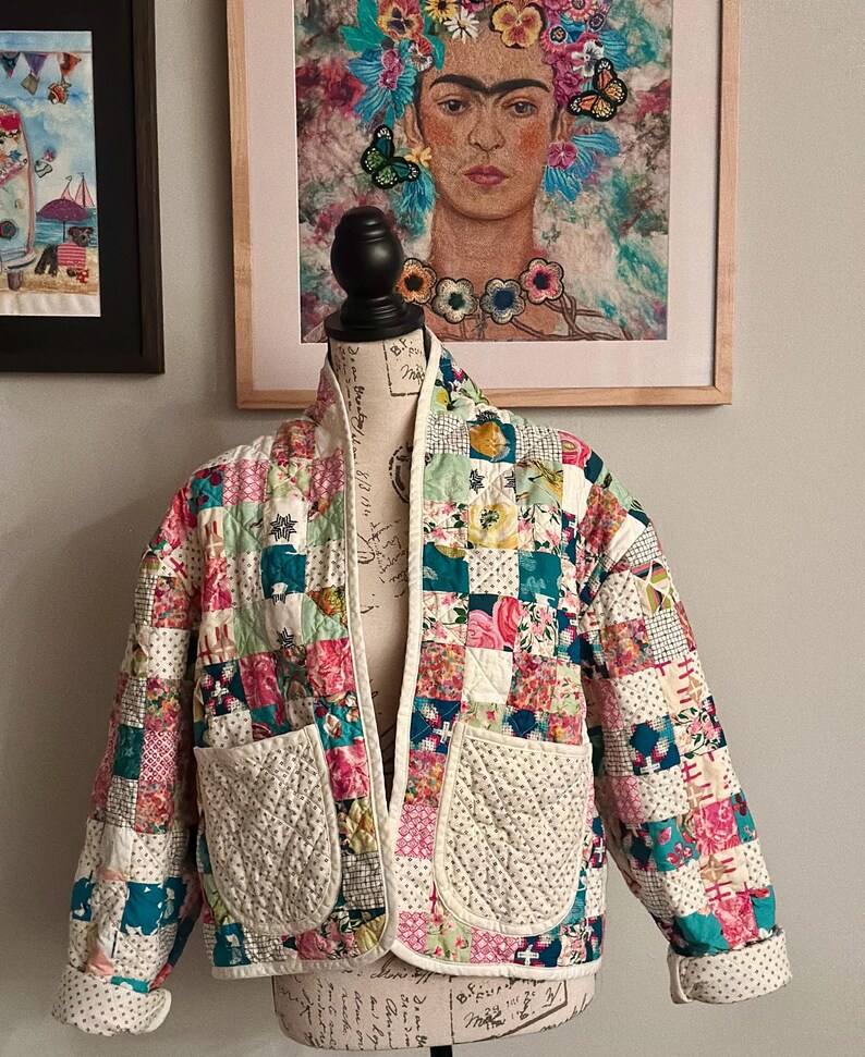 Handmade Scrappy Patchwork Quilted Coat/jacket, Fits Size S-L - Etsy
