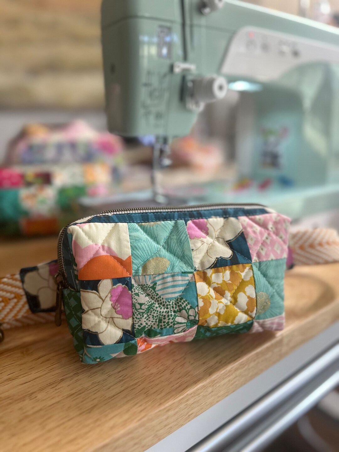 Quilted Patchwork Belt Bag, Fanny Pack, Crossbody Bag, Ruby Star ...