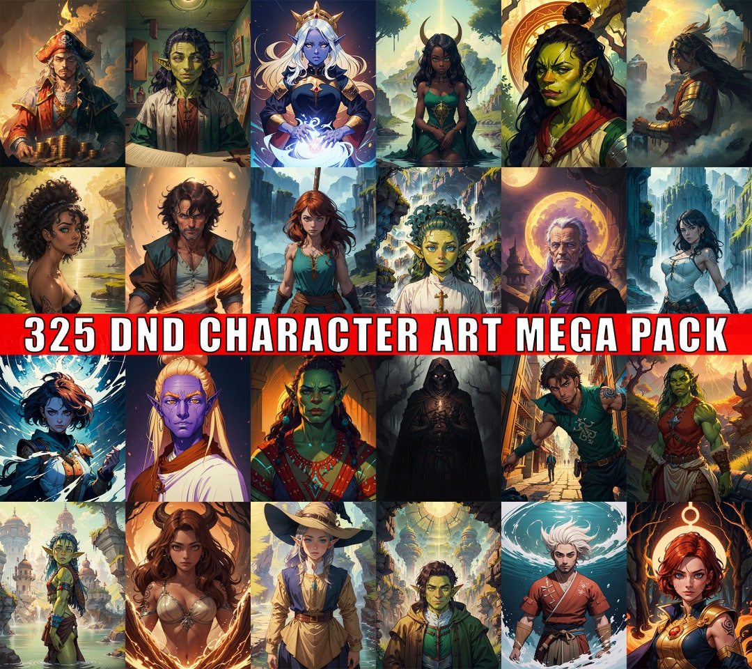 325 Dnd Character Art Illustrations MEGA BUNDLE - Fantasy Character ...