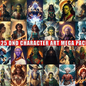 325 Dnd Character Art Illustrations MEGA BUNDLE Fantasy Character ...