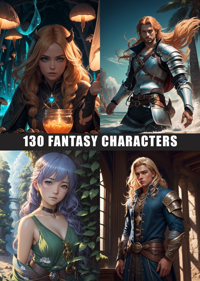 Dnd Character Art Illustration BUNDLE - 130 Fantasy Character Portraits ...