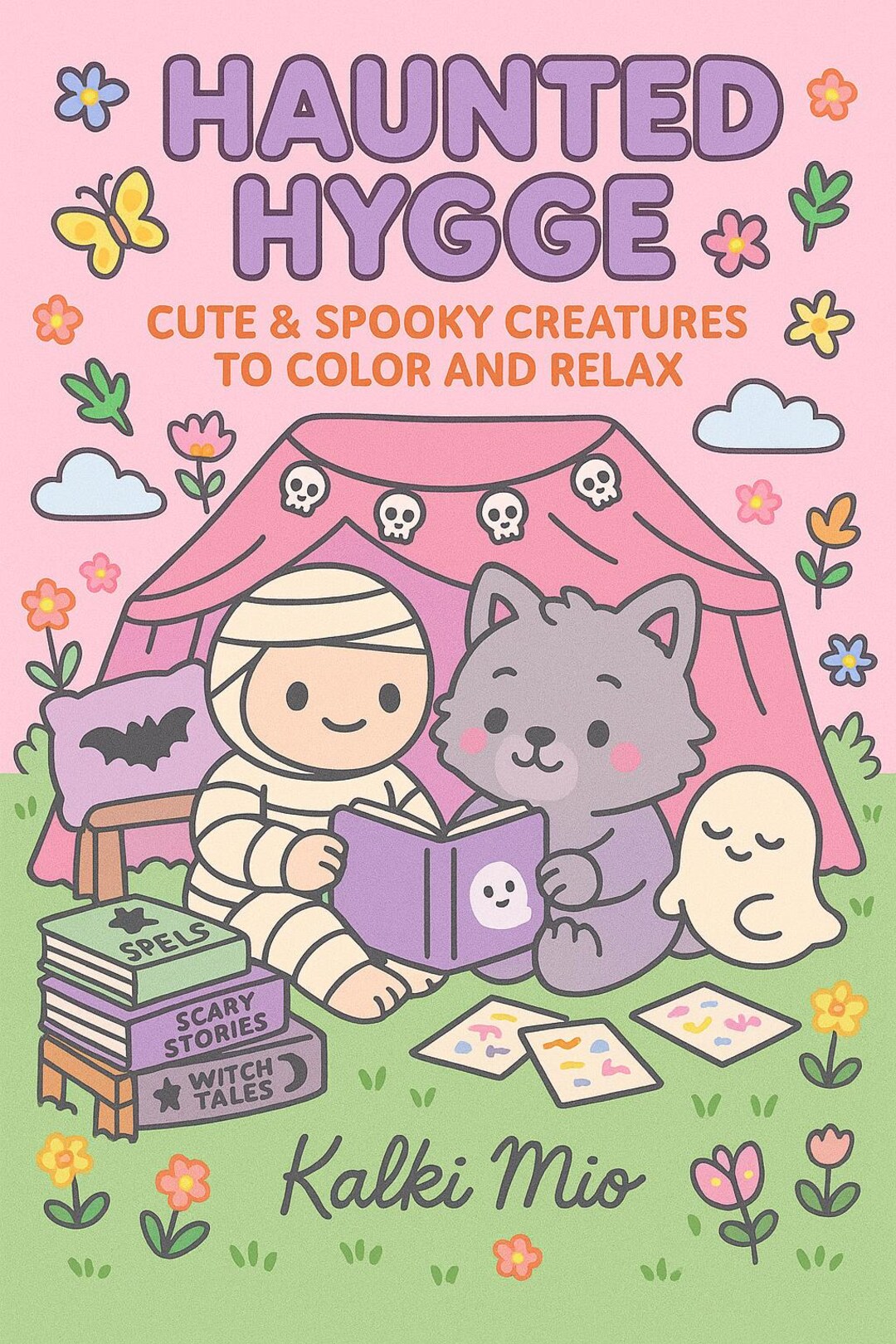 Cute Spooky Halloween Coloring Pages – 6 Cozy Gothic Creatures to Color ...