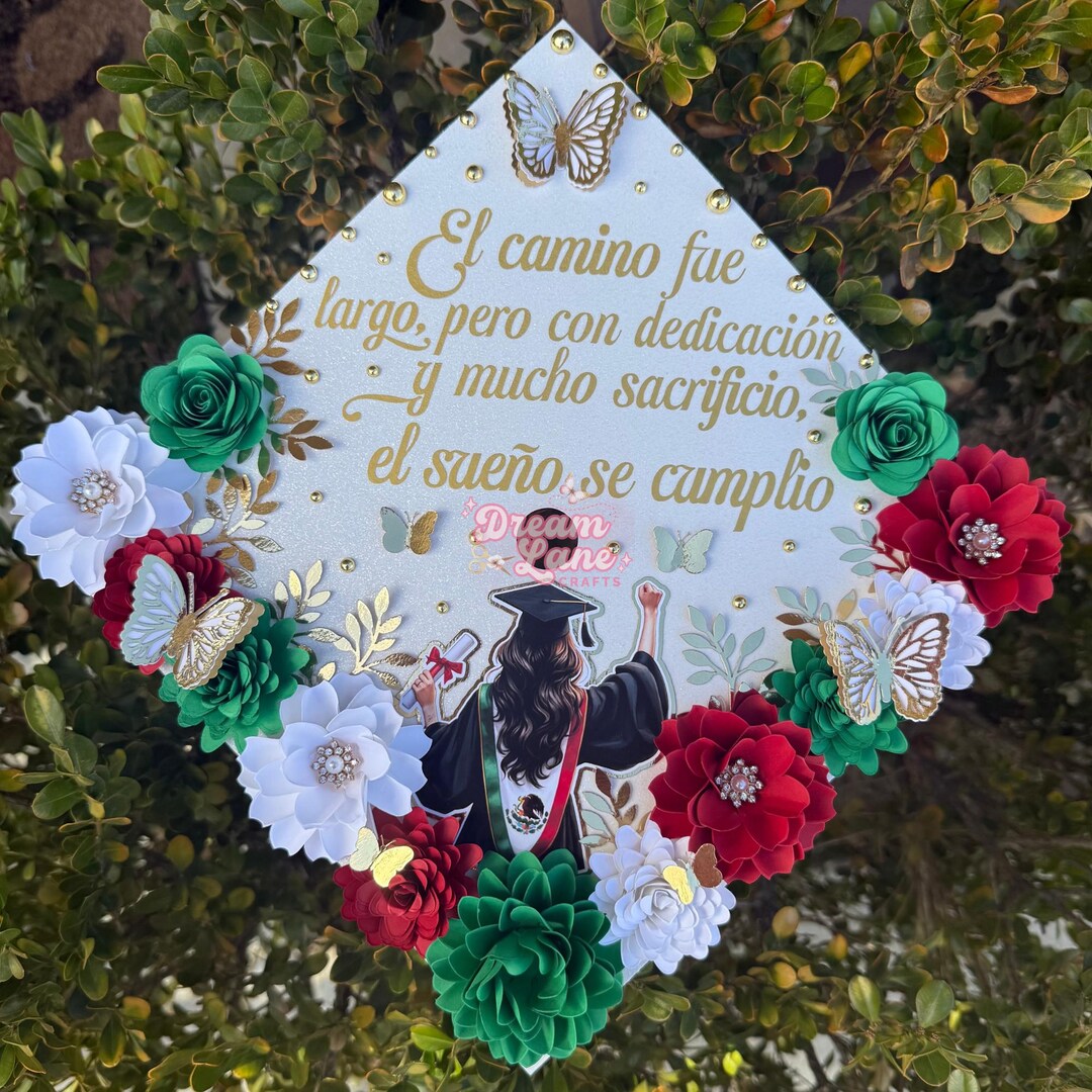 Mexican Grad Cap Topper Paper Flowers Graduation Cap Designs Class of ...