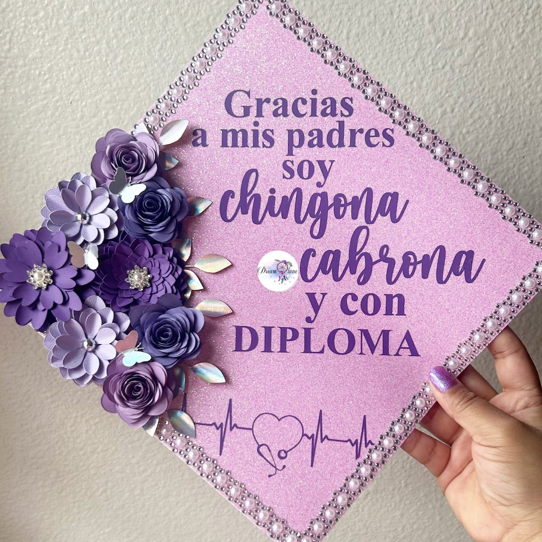 Nurse Inspo Grad Cap Topper Purple Grad Cap Graduation Cap Paper ...