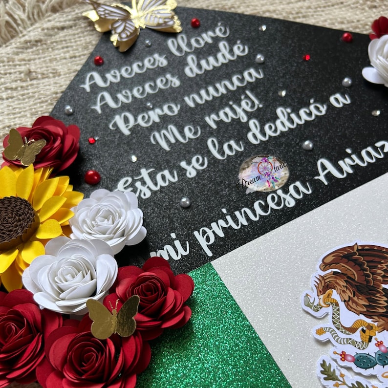 Graduation Flower Cap Topper, 1st Generation Graduate, Mexico ...