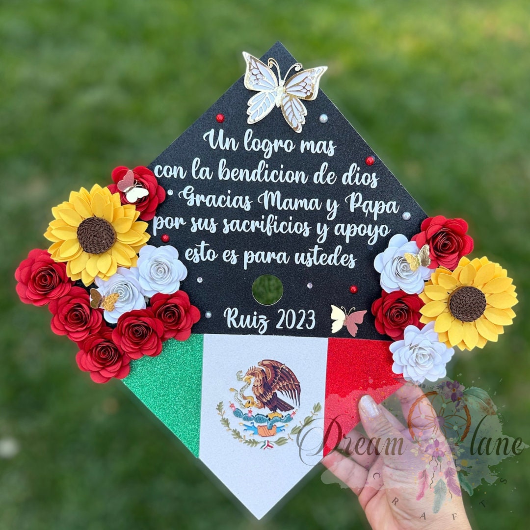 Graduation Flower Cap Topper 1st Generation Graduate Mexico Graduation ...